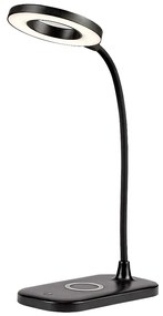 RABALUX Stolní LED lampa s nabíječkou HARDIN, 5W, teplá-studená bílá, černá 0074013
