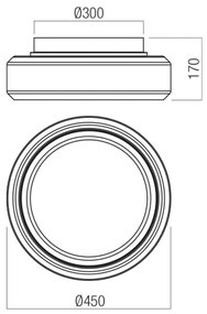 Redo 01-3590 - LED Stropní svítidlo SOLERA LED/36W/230V 45 cm CRI 93 3000/4000K