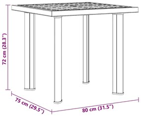 vidaXL Marketos Zahradní stůl bílý 80 x 75 x 72 cm plast