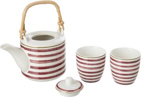 Sada konvička a 2 hrníčky Burgundy & Olive – 16*11,5*12 cm / 600ml