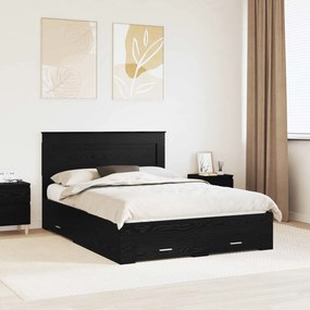 Rám postele se zásuvkou Černý dub 140 x 190 cm Kompozitní dřevo 3410311