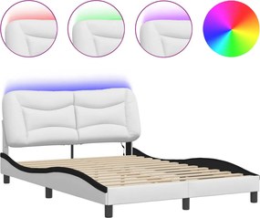 Rám postele s LED bez matrace Hvar bílý a černý 140x190 cm 3213933