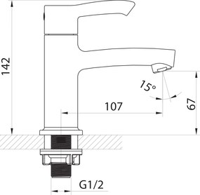 Sapho Sapho, SMALL stojánkový umyvadlový ventil, 1/2", 142mm, chrom, SM22