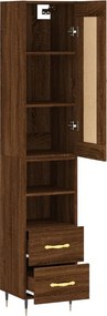 vidaXL Skříň highboard 34,5 x 34 x 180 cm kompozitní dřevo [3200248] Barva: kouřový dub