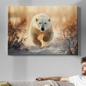 Obraz na plátně - Lední medvěd v zasněžené krajině FeelHappy.cz Velikost obrazu: 120 x 80 cm