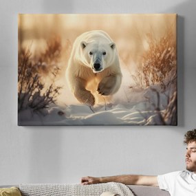 Obraz na plátně - Lední medvěd v zasněžené krajině FeelHappy.cz Velikost obrazu: 210 x 140 cm