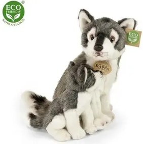 RAPPA Plyšový vlk s mládětem 27cm / ECO-FRIENDLY / od 0 měsíců