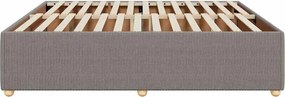 Rám postele bez matrace taupe 200 x 200 cm textil 3284967