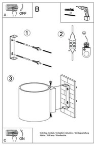 Sollux SL.0486 - Nástěnné svítidlo ORBIS 1xG9/40W/230V beton