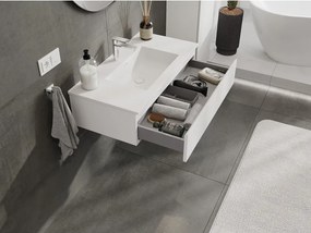 Mexen Orio, koupelnová skříňka 90 cm s umyvadlem Otis, 1 zásuvka, bílá matná, 91A10-09023-1-BF01-W18M01