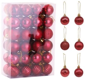 Flamenco Mystique Sada vánočních ozdob 48 ks bordó, průměr 3,5 cm BSN09WZ7