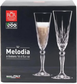 RCR MELODIA SKLENICE NA ŠAMPAŇSKÉ 160ML SADA 6 KS