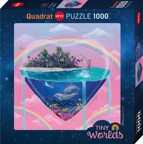 HEYE Puzzle Tiny Worlds: Delfíni / Čtvercové / 1000 dílků / 56 × 56 cm