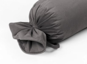 Biante Sametový polštář válec bonbon Velvet Premium SVP-017 Tmavě šedý 15x80 cm