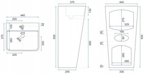 Volně stojící keramické umyvadlo REA ARIS bílé
