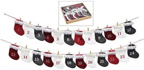 Dětský adventní kalendář CHRISTMAS SOCKS barevný, 24dílů