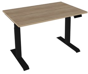 NOBL Dynamic + Elektr. nastavitelný polohovací stůl 120x80 s pamětí Dynamic + Dekor stolové desky: dub bardolino, Barva podnože: černá