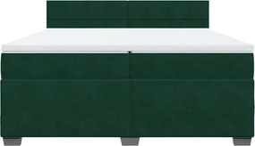 Box spring postel s matrací tmavě zelená 200x200 cm samet 3286405