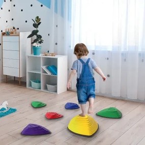 AIYAPLAY sada 6 nášlapných kamenů, protiskluzový design, do interiéru i exteriéru, stohovatelné, barevné