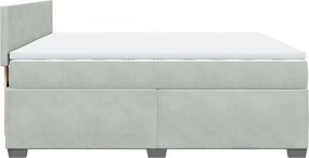 Box spring postel s matrací světle šedá 200x200 cm samet 3288696