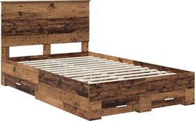 Rám postele s čelo Staré dřevo 120 x 190 cm Kompozitní dřevo 3409674