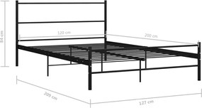 vidaXL Rám postele kov 120 x 200 cm [284690] Barva: Černá