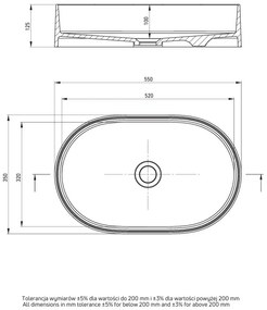 Deante Silia, granitové umyvadlo na desku 550x350x125 mm, béžová, DEA-CQS_5U6S