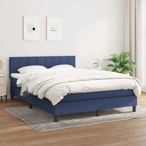 Box spring postel s matrací modrá 140x200 cm textil 3140063