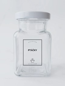 Samolepka na kořenky PTÁČKY průhledná 3 × 4 cm tučné písmo