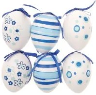 Autronic Vajíčka plastová 6cm, cena za 1 sáček (6 ks), modro-bílé VEL810221