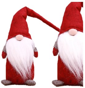 Vánoční skřítek HAPPY GNOME 44 cm, červený