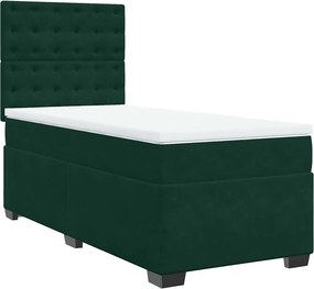 Box spring postel s matrací tmavě zelená 80 x 200 cm samet 3290777