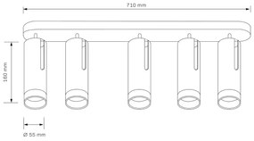 Bodové svítidlo FADO 5xGU10/10W/230V černá