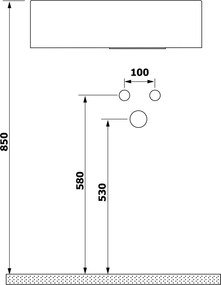 Sapho Amarok AR400 umyvadlo 40 x 11 x 22 cm baterie vlevo bílé litý mramor