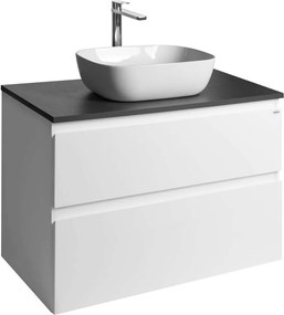Aqualine Altair - Umyvadlová skříňka 60x87x45 cm, 2 zásuvky, bílá/antracit břidlice AI290-03