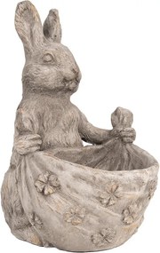 Dekorace cementový květináč králík se šátkem - 20*24*31 cm