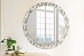 Kulaté dekorativní zrcadlo Pruhovaný vzor fi 90 cm