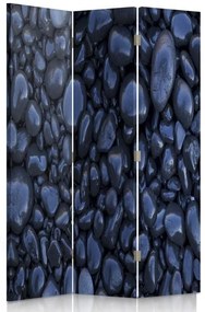 Ozdobný paraván Zen Stones Blue - 110x170 cm, třídílný, klasický paraván