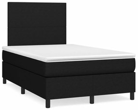 Box spring postel s matrací a LED černá 120x190 cm textil 3270185