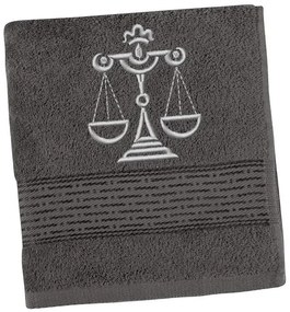 Bellatex Froté ručník proužek s výšivkou znamení zvěrokruhu 50x100 cm tm. Šedá