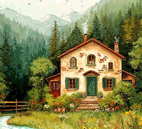 Obraz na plátně - Wald im Sulzach FeelHappy.cz Velikost obrazu: 40 x 30 cm