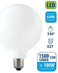 VELAMP OPAL FILAMENT žárovka 12W Globe, E27, 6500K