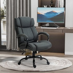 Vinsetto Kancelářská židle, ergonomická židle ke stolu, otočná židle s polstrovanými područkami, nosnost až 220 kg, šedá