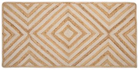 Bavlněný koberec 80 x 150 cm béžový PIRLI Beliani