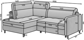 Eltap Rohová sedací souprava Barea Materiál a barva potahu: Raquel 04 - šedá, Orientace: levá