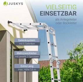 Juskys Hliníkový multifunkční žebřík Velikost: 360 cm