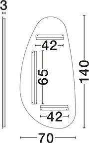 Nástěnné zrcadlo s osvětlením 3x140 cm Lorin – Nova Luce