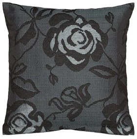 SCANquilt povlak SOFA květina černostříbrná 45 x 45 cm