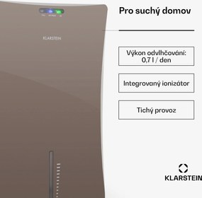 Klarstein Drybest 2000 2G, odvlhčovač vzduchu, ionizátor, 700 ml/24 h, 70 W, hnědá