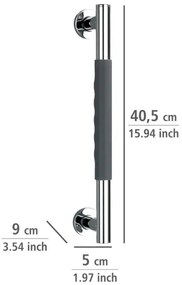 WENKO 23284100-Madlo SECURA 40,5x9 cm nerez/antracit/lesk. chrom